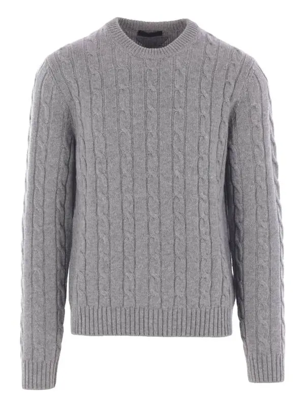 Prada Cable-knit Cashmere Sweater - Grey