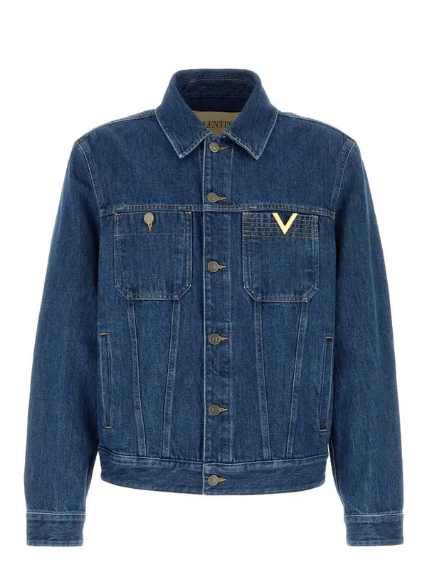 Valentino Garavani Pinstripe Double-breasted Jacket - Blue