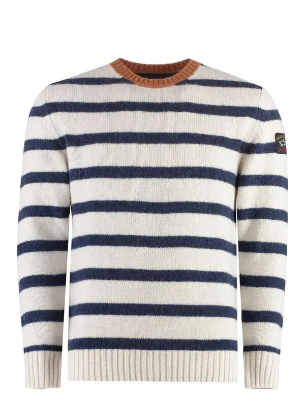 Paul & Shark Wool-blend Crew-neck Sweater - Beige