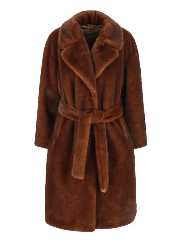 Herno Virgin Wool Double-breasted Coat - Brown