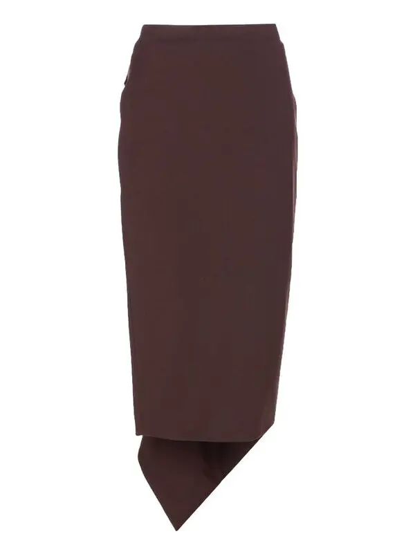 THE LATEST High-waist Asymmetrical Skirt - Brown