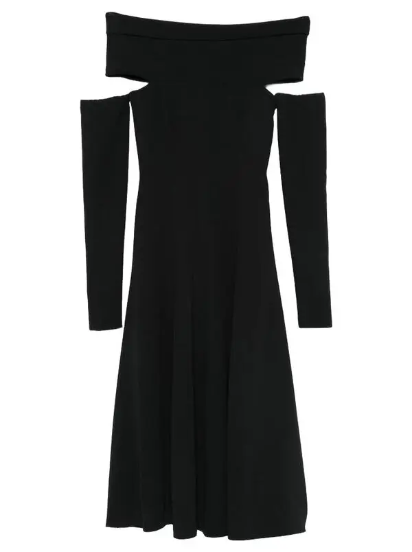 Alberta Ferretti Off-the-shoulder A-line Dress - Black