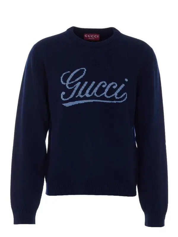 Gucci Crewneck Wool Sweater - Blue