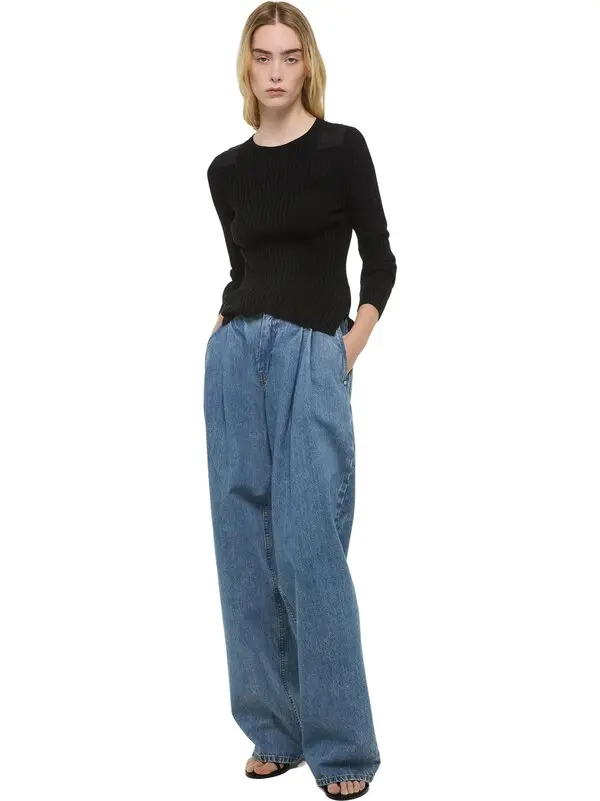 Helmut Lang Double-pleated Wide-leg Jeans - Archive Blue
