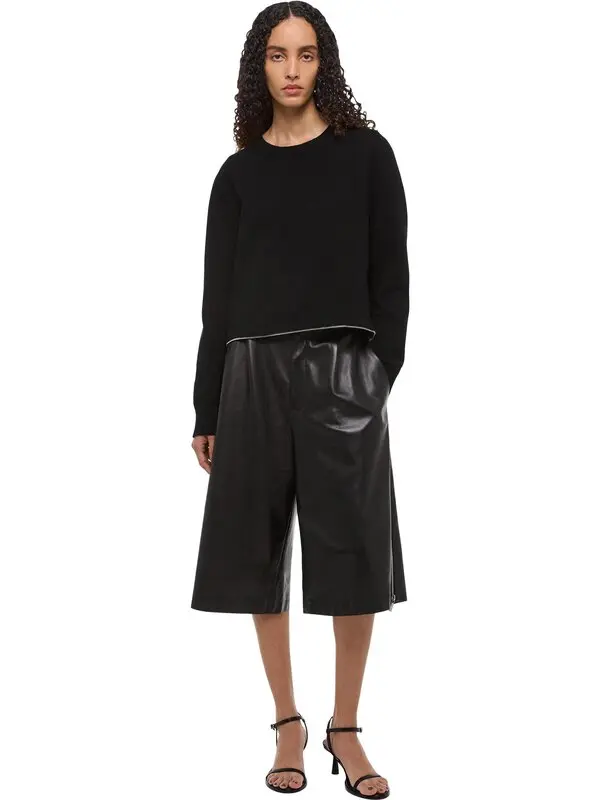 Helmut Lang Cropped Crewneck - Black
