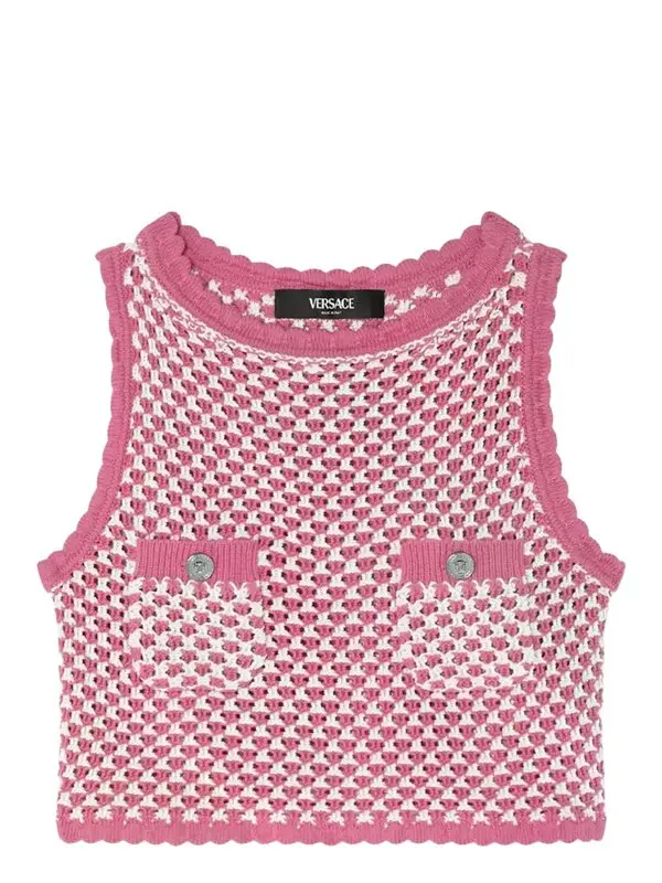 Versace Crochet Knit Top - Pink