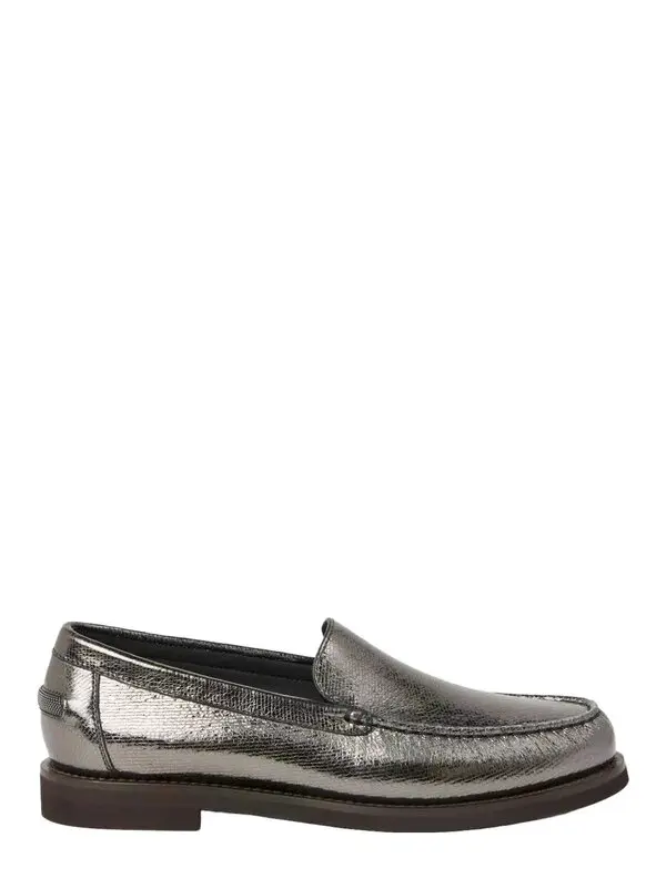 Brunello Cucinelli Leather Loafers - Silver
