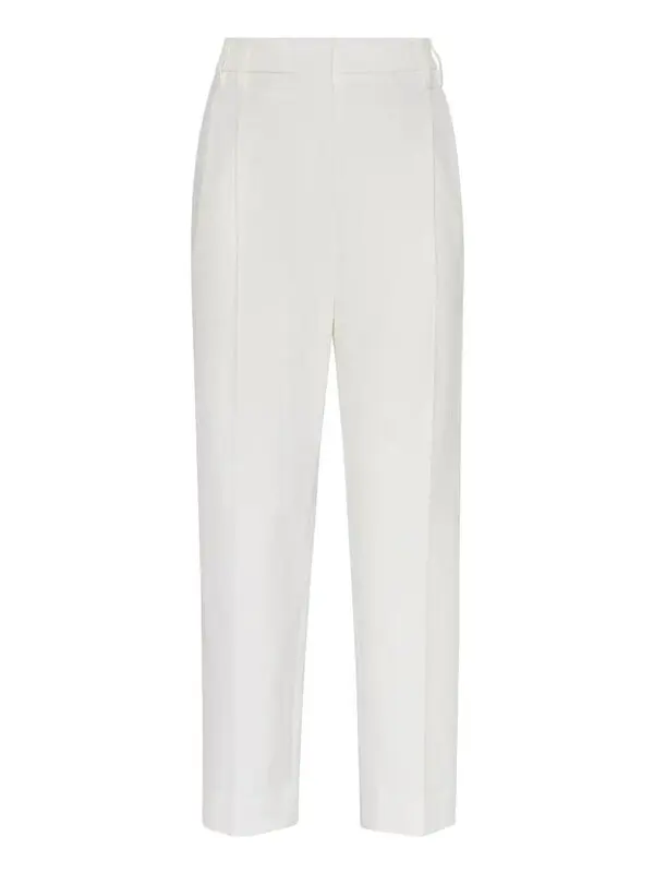 Brunello Cucinelli Slouchy Cropped Trousers - White