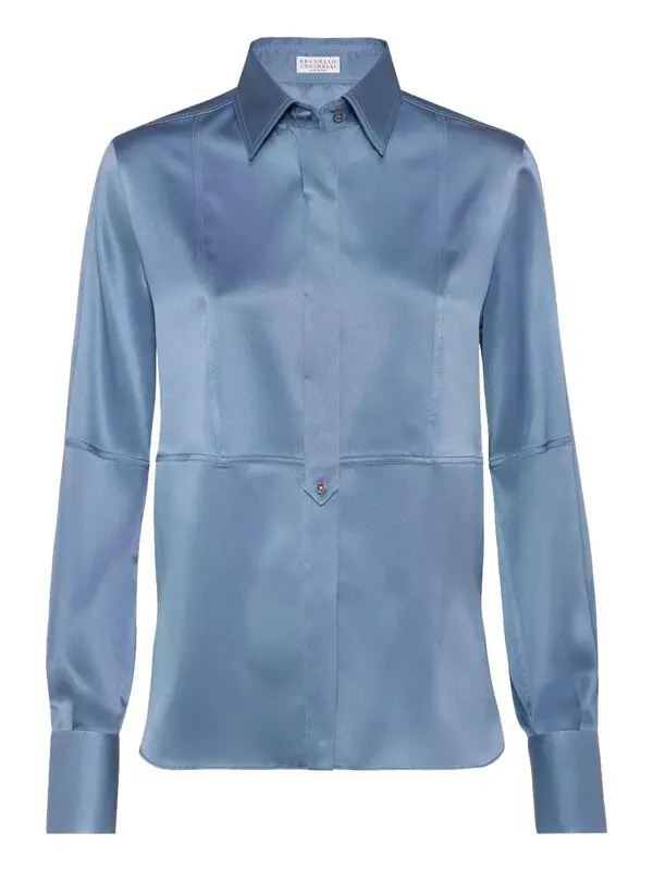 Brunello Cucinelli Silk Shirt - Blue