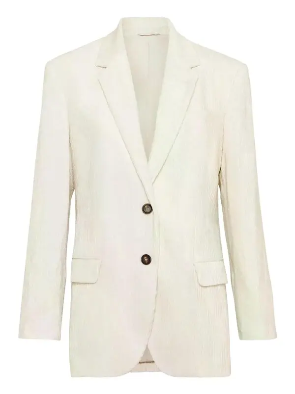 Brunello Cucinelli Corduroy Blazer - White