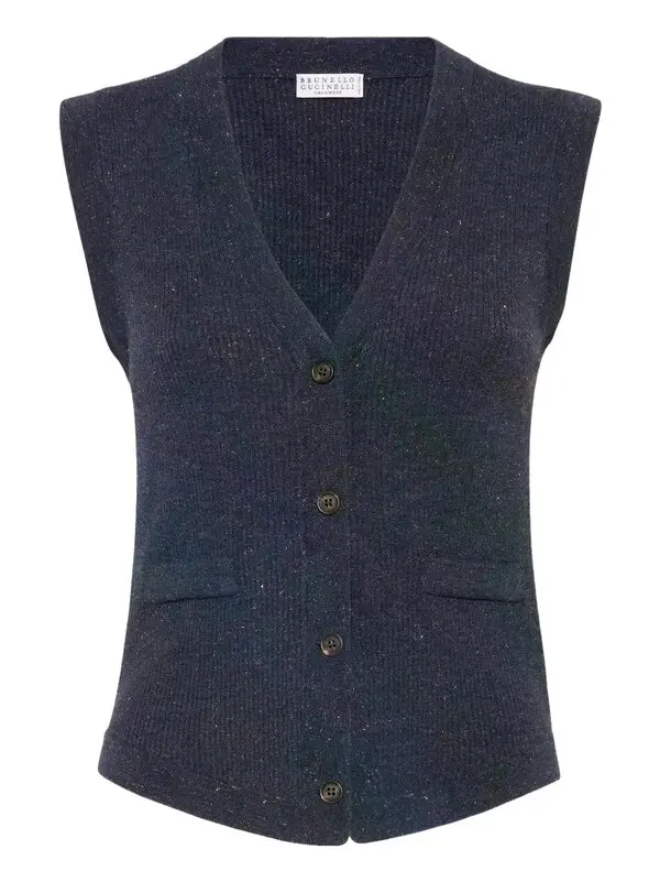 Brunello Cucinelli Button-down Vest - Blue