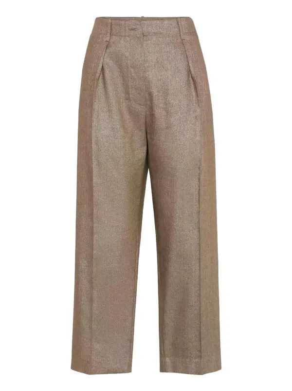 Brunello Cucinelli Pleated Chino Trousers - Brown