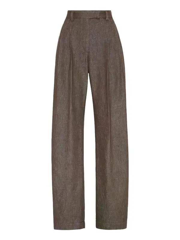 Brunello Cucinelli Loose-fit Curved Trousers - Brown