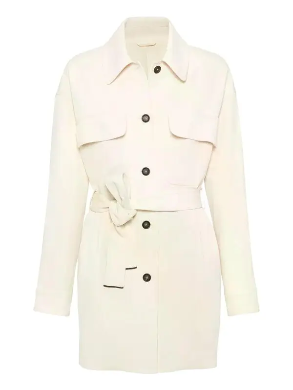 Brunello Cucinelli Belted Jacket - White