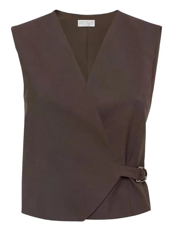 Brunello Cucinelli V-neck Waistcoat - Brown