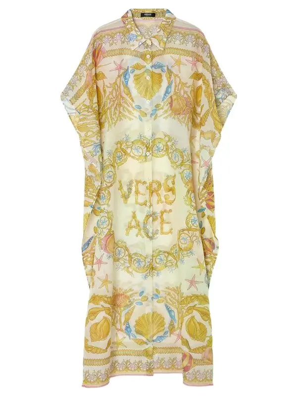 Versace Underwater Barocco Cover-up Dress - Gold