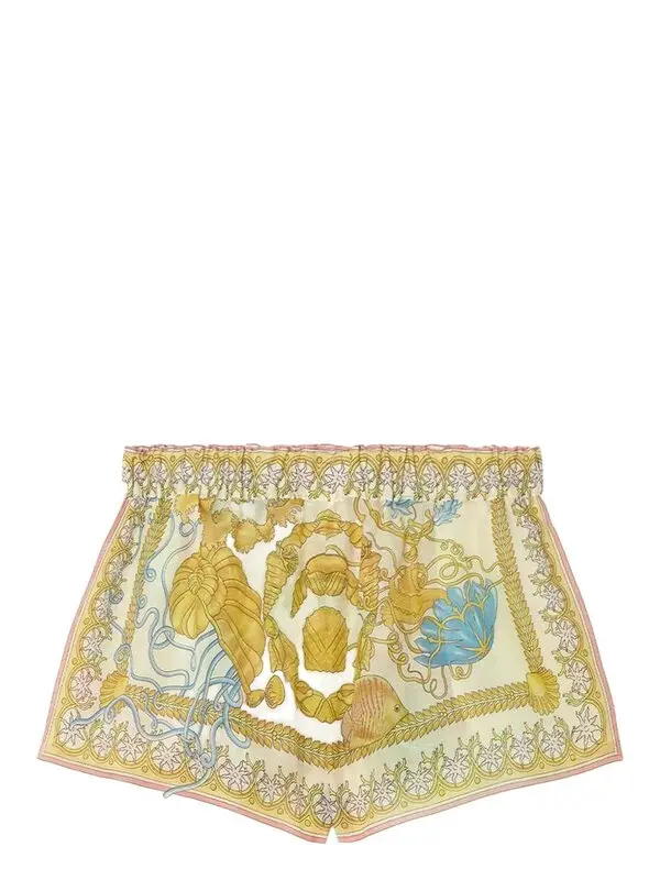 Versace Underwater Barocco Cover-up Shorts - Gold