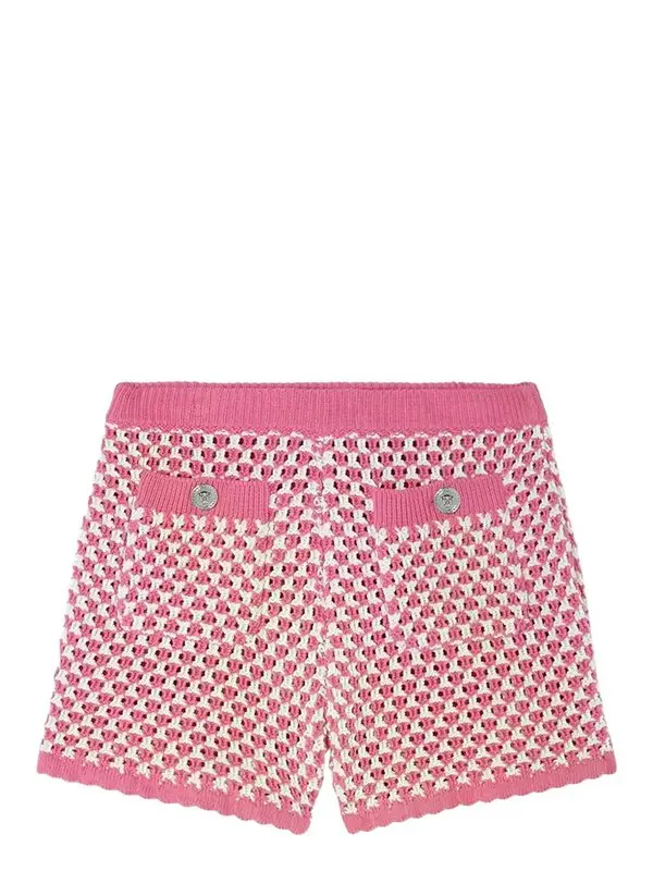 Versace Crochet Knit Shorts - Pink