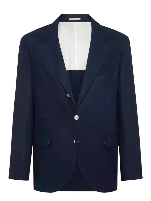 Brunello Cucinelli Linen Blazer - Blue