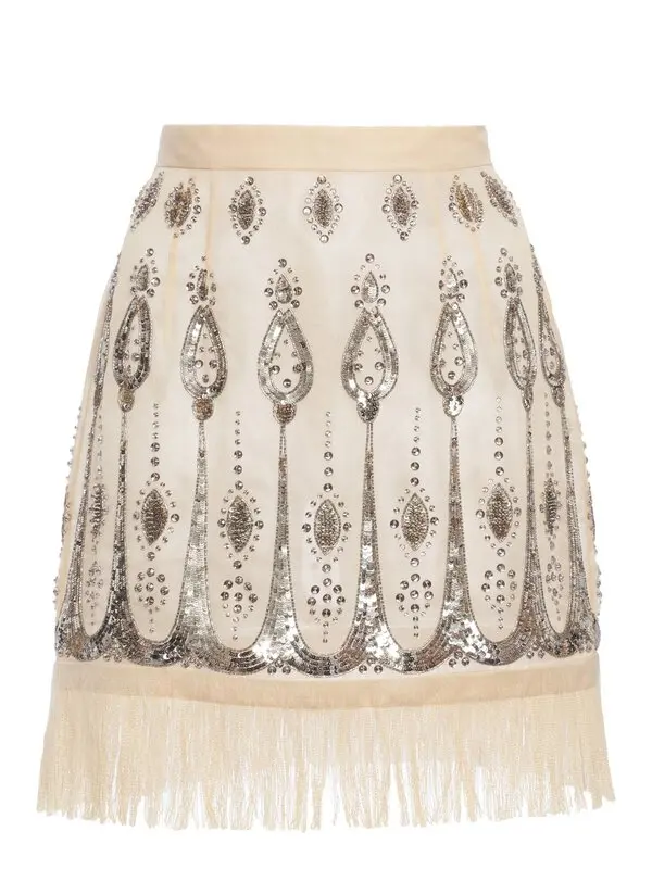 Valentino Garavani Embroidered Organza Mini Skirt - Ivory