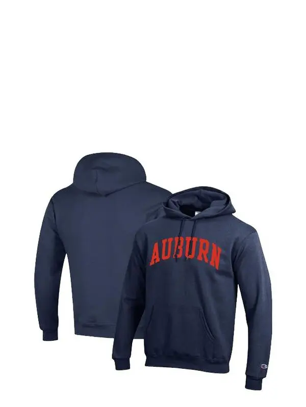 Champion Auburn Tigers Basic Arch Fleece Pullover Hoodie - Navy