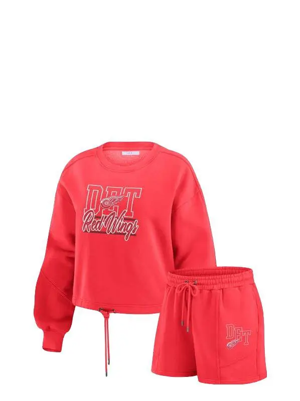 WEAR BY ERIN ANDREWS Detroit Wings Washed Fleece Lounge Set - Red