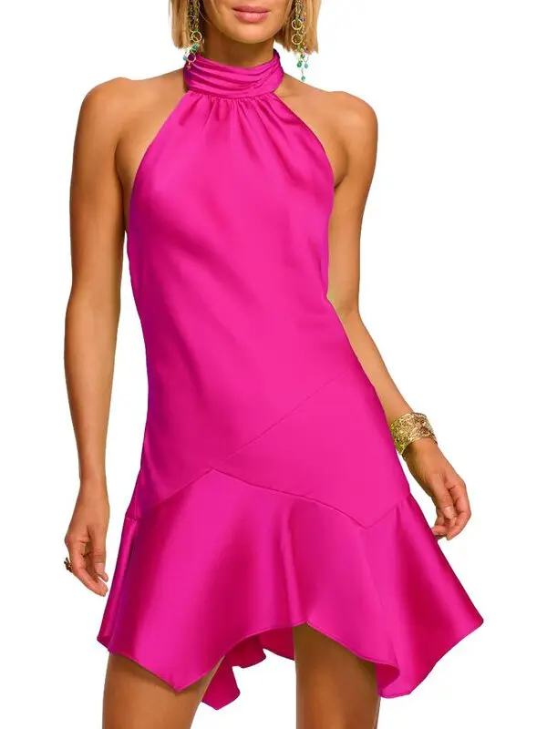 Ramy Brook Nari Mini Dress - Fiesta Pink