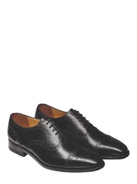 CHARLES TYRWHITT Leather Oxford Brogue Shoes - Black