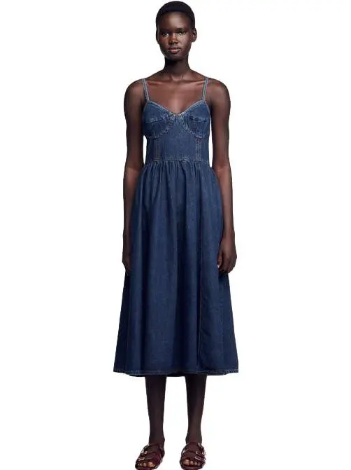 Sandro Denim Midi Dress - Blue Jean