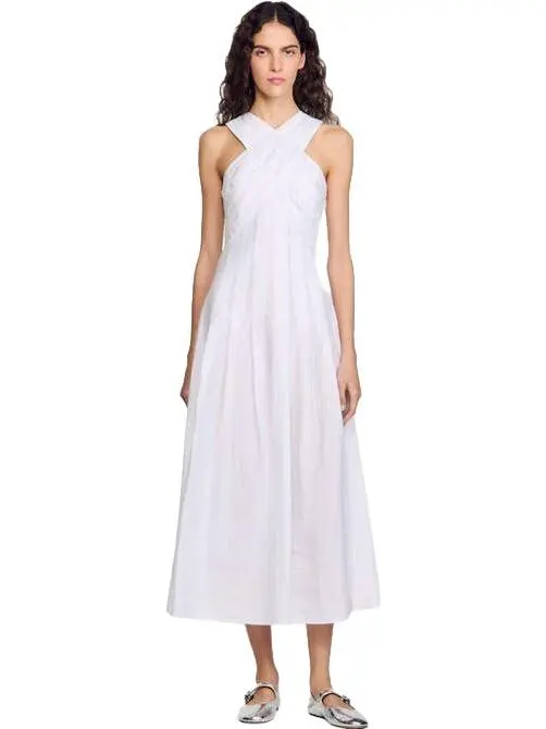 Sandro Wrap Maxi Dress - White