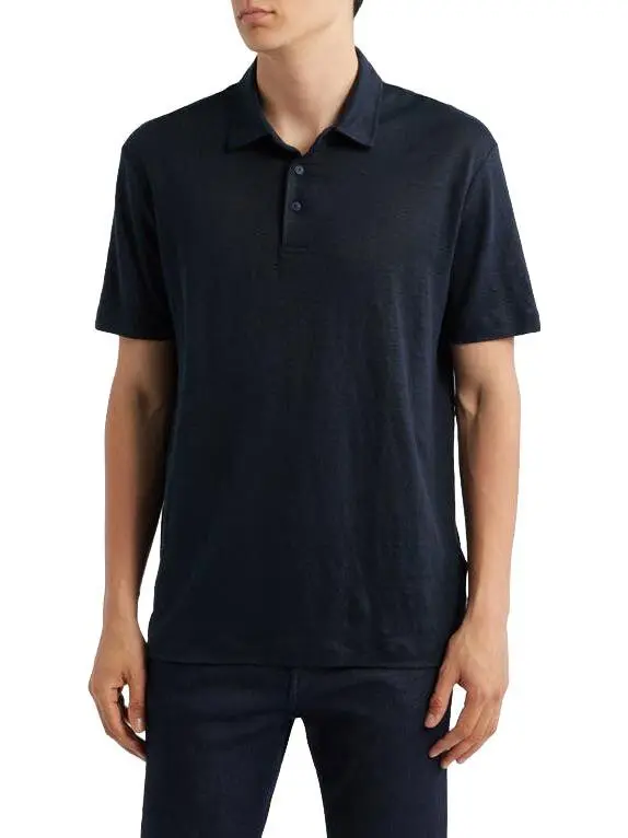 BOSS X Beckham Parris Linen Polo - Dark Blue