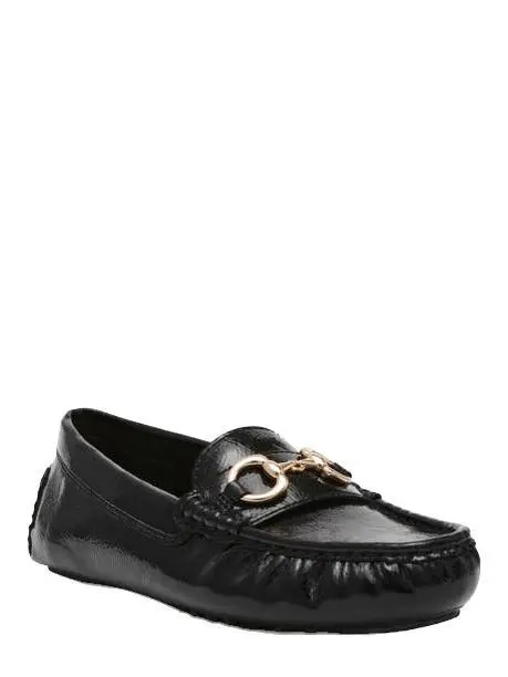 Anne Klein Chrystie Bit Loafer - Black Crinkle Patent