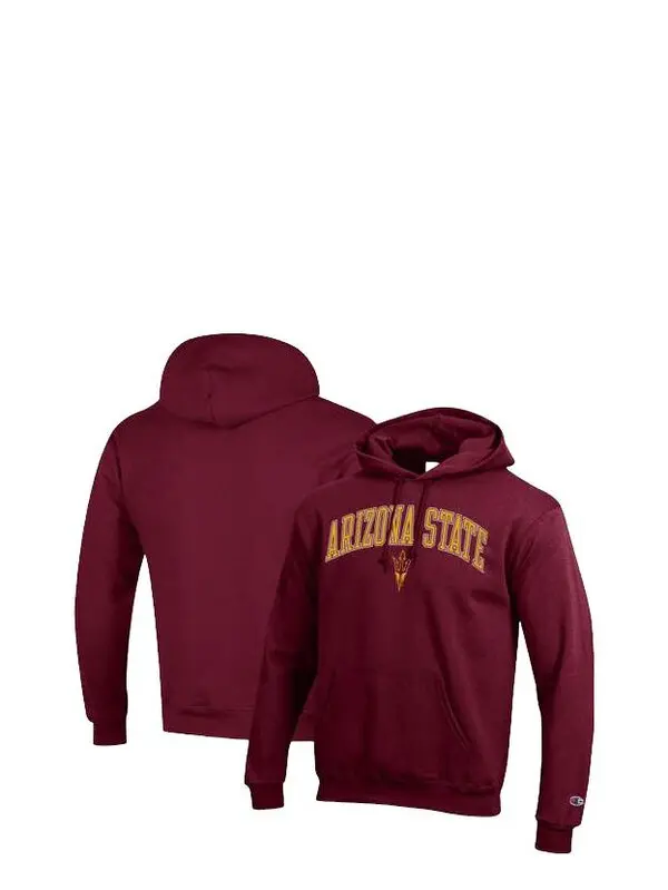 Champion Arizona State Sun Devils Arched Logo Fleece Pullover Hoodie - Maroon
