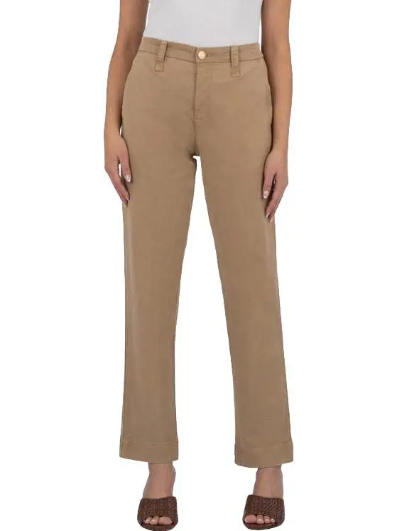 Kut From The Kloth High Waist Straight Leg Pants - Cashew