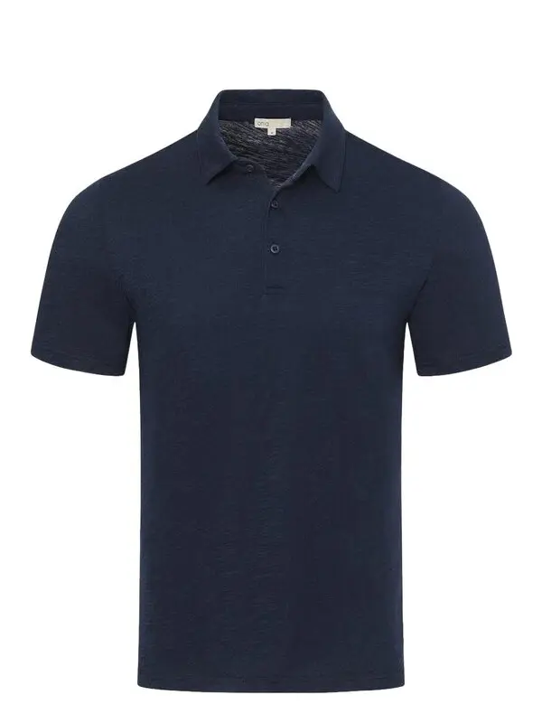 Onia Slub Short Sleeve Polo - Vintage Indigo
