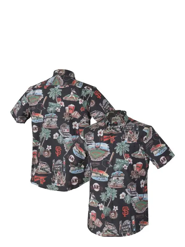 Reyn Spooner San Francisco Giants Scenic Tri-blend Performance Button-up Top - Black