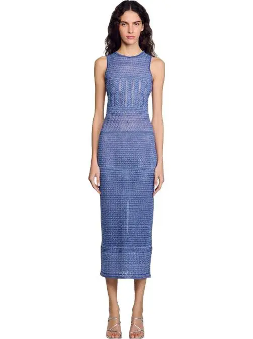 Sandro Knit Midi Dress - Royal Blue