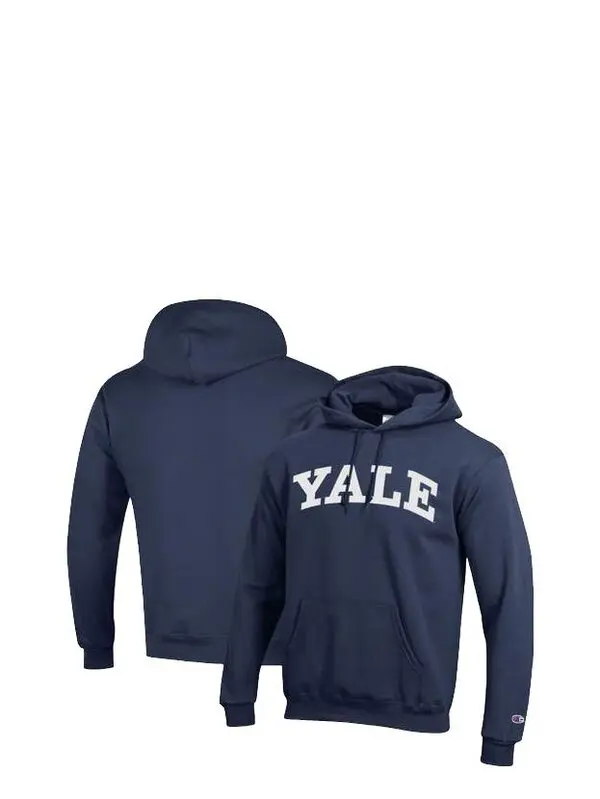 Champion Yale Bulldogs Basic Arch Fleece Pullover Hoodie - Navy