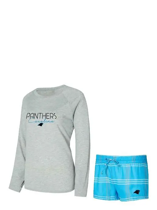 CONCEPTS SPORT Carolina Panthers Petition T-shirt And Shorts Set - Blue