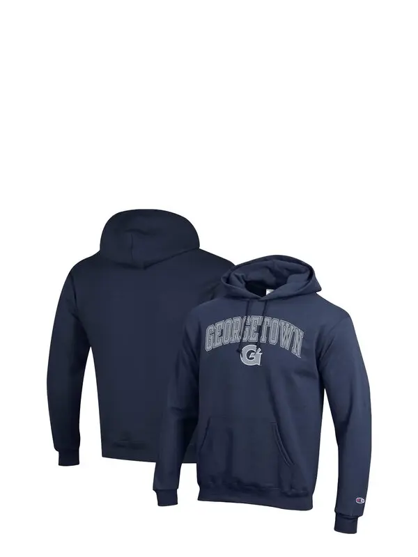 Champion Georgetown Hoyas Arched Logo Fleece Pullover Hoodie - Navy