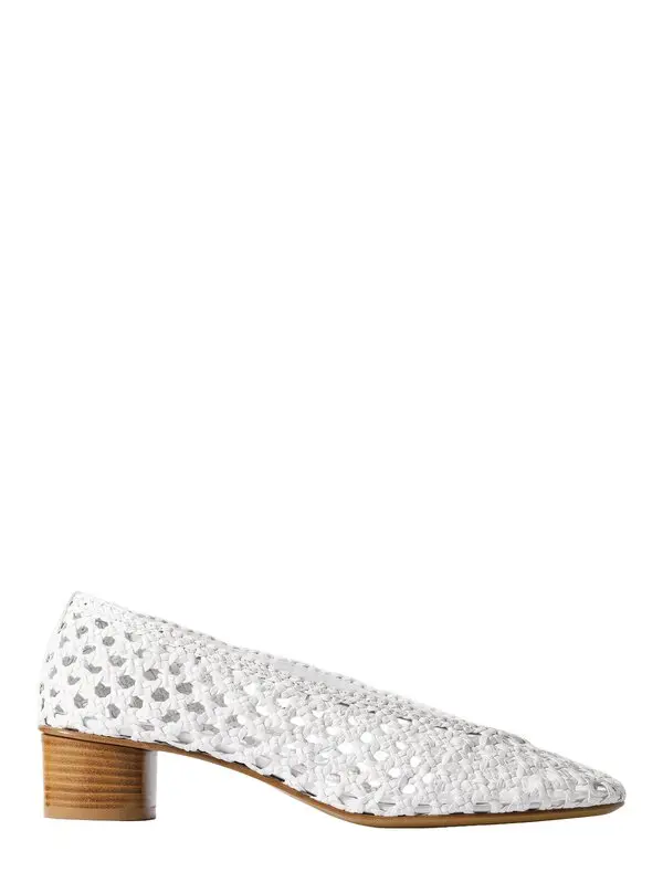 Le Monde Beryl Woven Leather Pumps - Neutrals