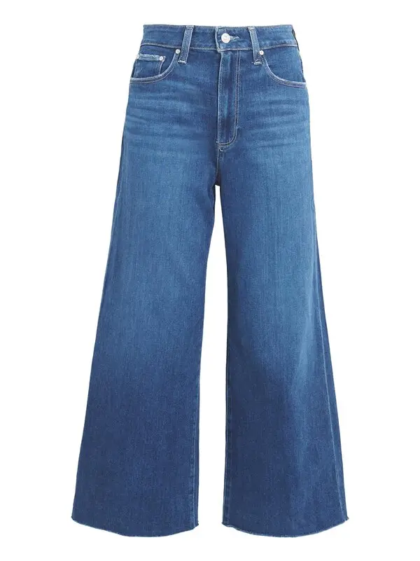 Paige Spotlight Cropped Wide-leg Jeans - Blue