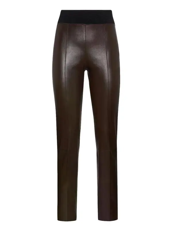 Brunello Cucinelli Leather Leggings - Brown