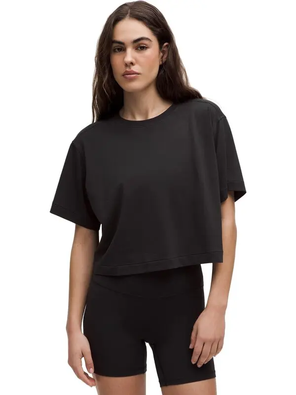 Lululemon All Yours Organic Cotton Cropped T-shirt - Black