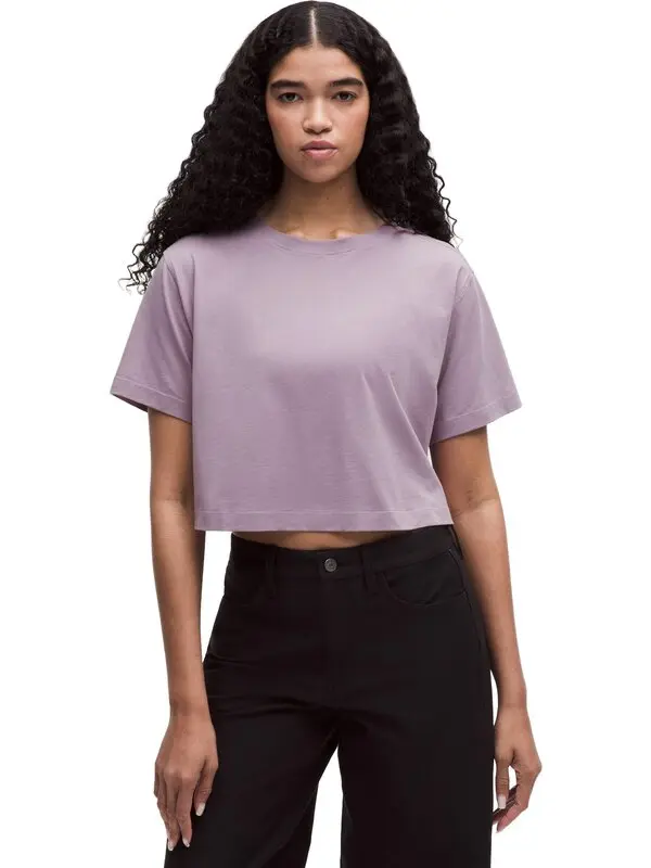 Lululemon All Yours Organic Cotton Cropped T-shirt - Lotus Lavender