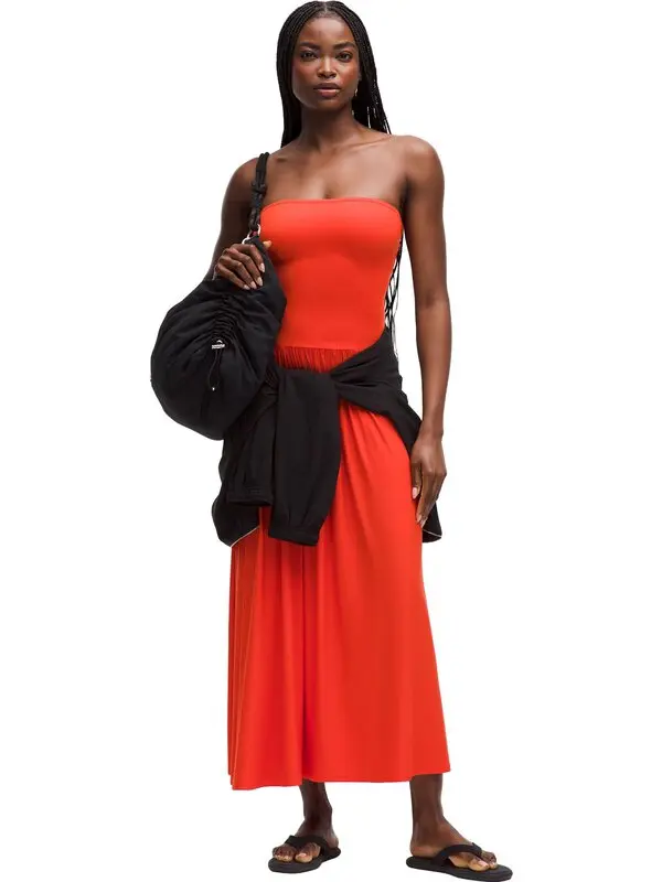 Lululemon 2-in-1 Strapless Maxi Dress - Cherry Ember