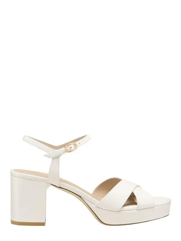 STUART WEITZMAN Dayna Platform Sandals - Cream.