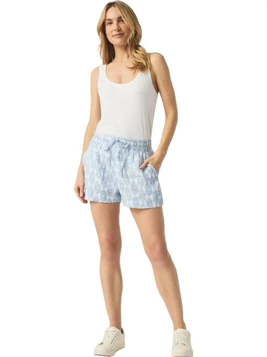 Splendid Ikat Print Campside Short - Blue