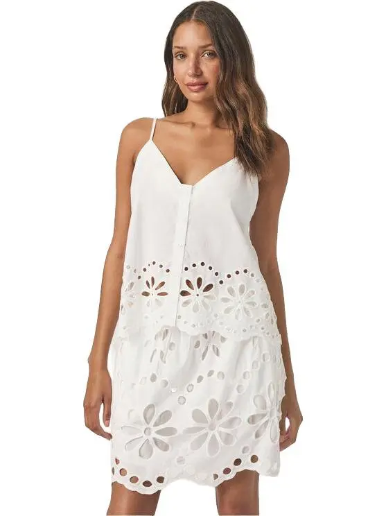 Splendid Emma Eyelet Tank - White