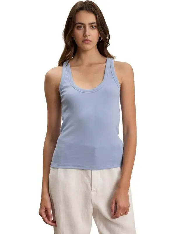 Velvet By Graham & Spencer Zoey Ribbed Tank Top - Neutral